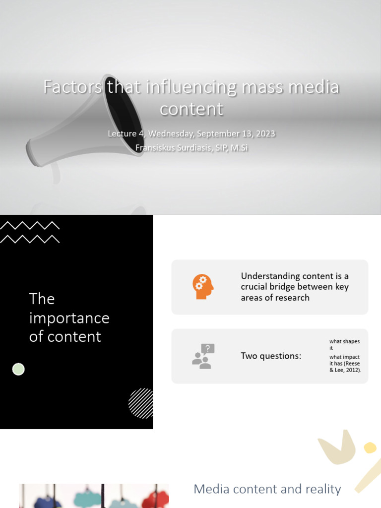Lecture 4 - Factors That Influencing Mass Media Content | PDF | System ...