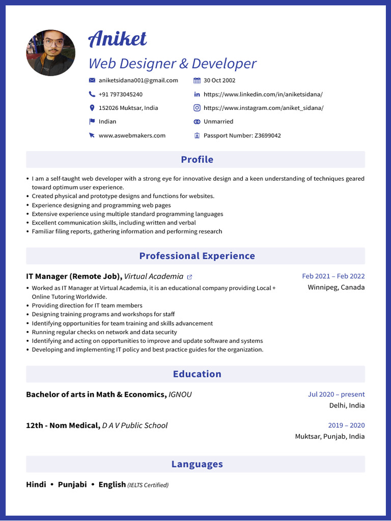 Aniket: Web Designer & Developer | PDF | World Wide Web | Internet & Web