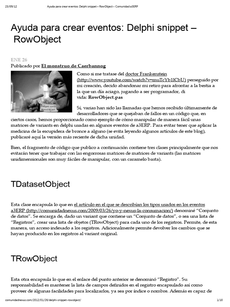 DLL 2 - Ayuda para Crear Eventos - Delphi Snippet - RowObject Comunidad ... | PDF | Ingeniería ...