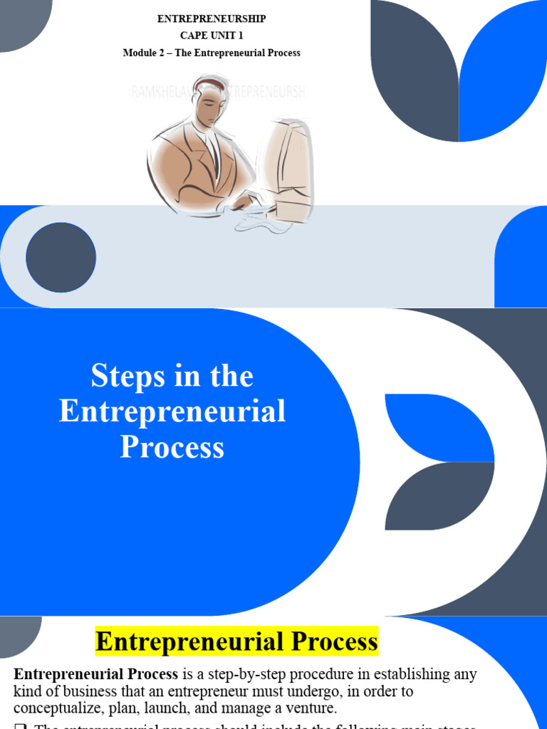Steps in The Entrepreneurial Process | PDF | Entrepreneurship ...