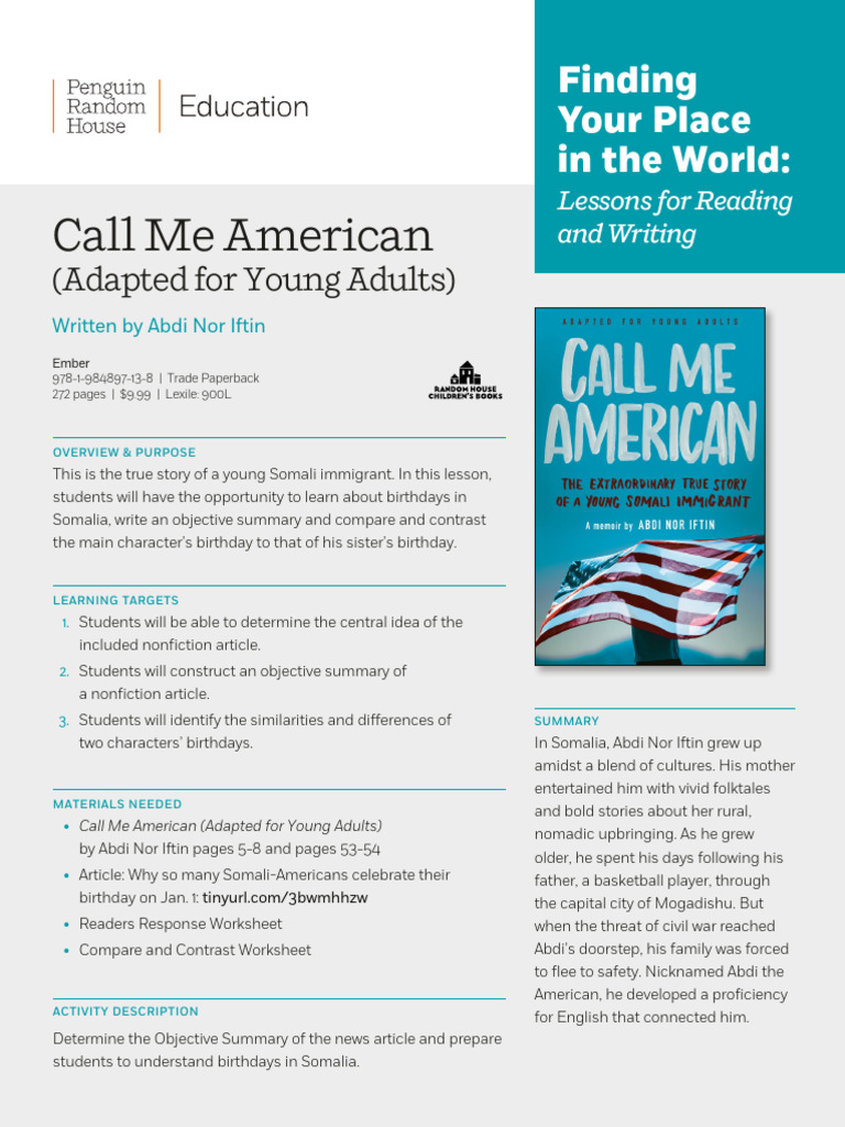 Call Me American: Finding Your Place in The World | PDF | Somalia
