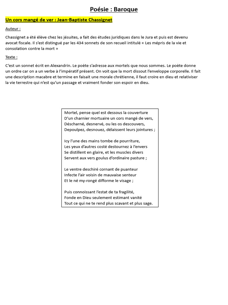 Poésie Baroque | PDF