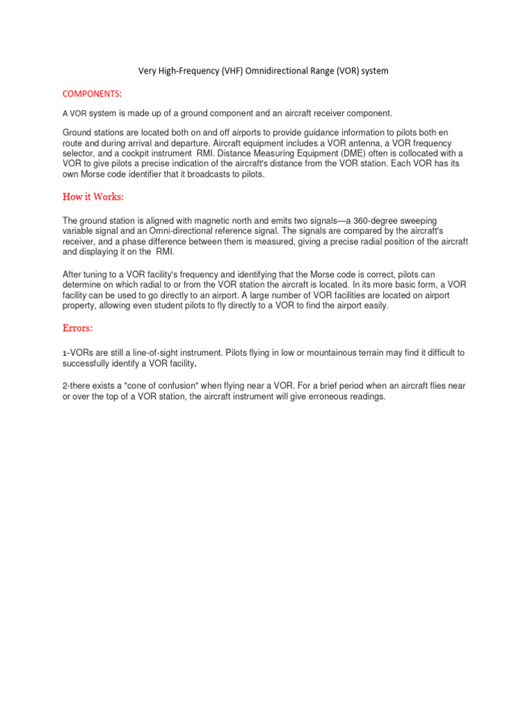 Basic VOR | PDF