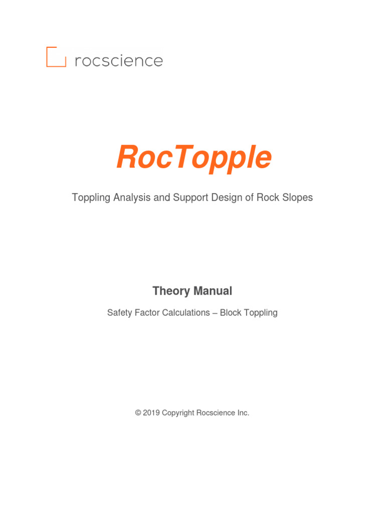 RocTopple Theory Manual - Safety Factor Calculations - Block Toppling | PDF | Force | Function ...