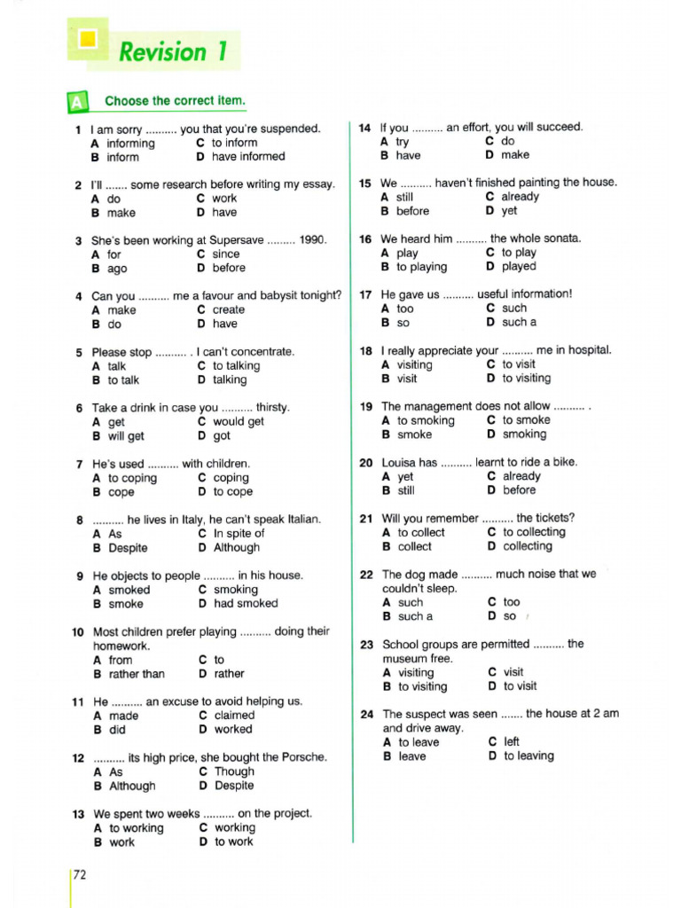 FCE Revision 1 | PDF