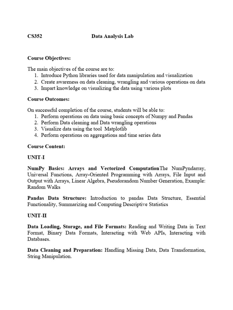 Data Analysis Lab - Final - 23-24 | PDF | Matrix (Mathematics) | Data