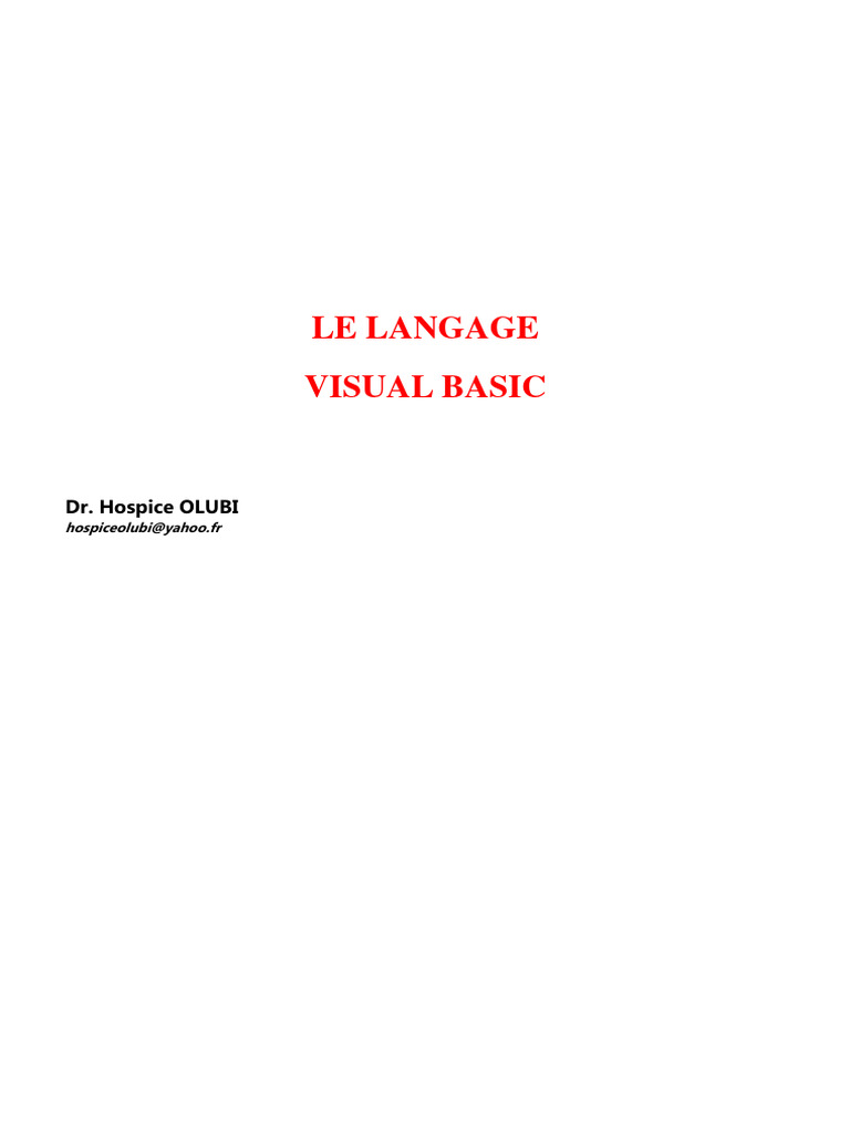 Introduction à Visual Basic et ses caractéristiques | PDF ...