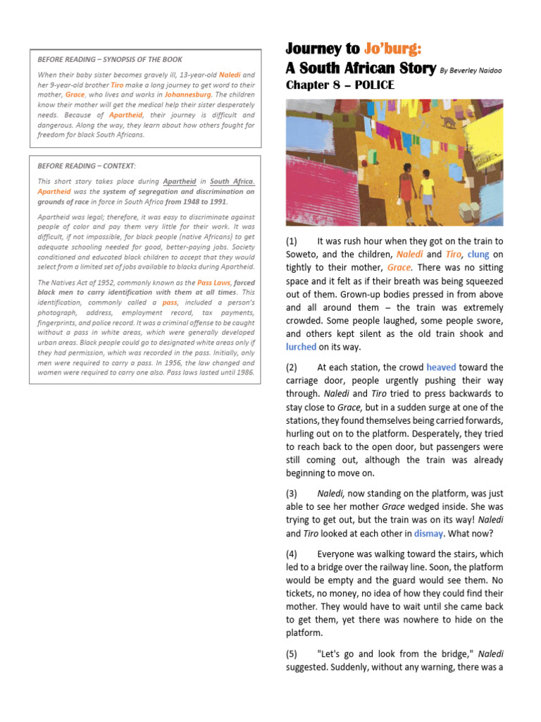 Class 5 Journey To Jo burg Chapter 8 PDF Apartheid Johannesburg