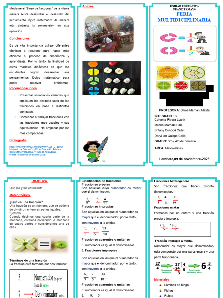 Triptico Lenguaje-Expoferia Multidiciplinaria | PDF | Matemática Elemental | División (Matemáticas)