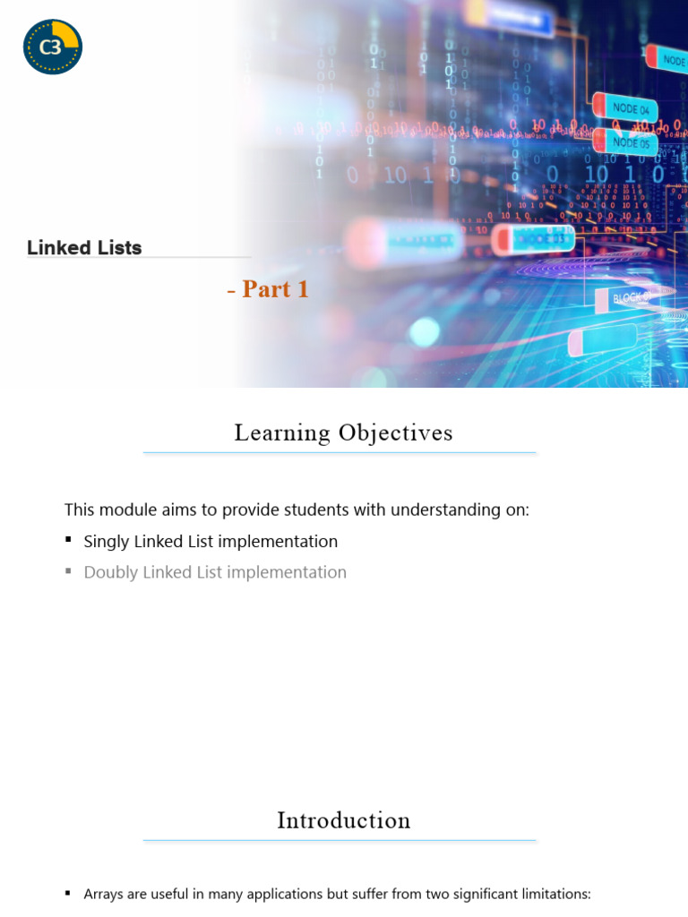 Chapter 3 Linked Lists Part 1 Pdf Pointer Computer Programming Computer Science
