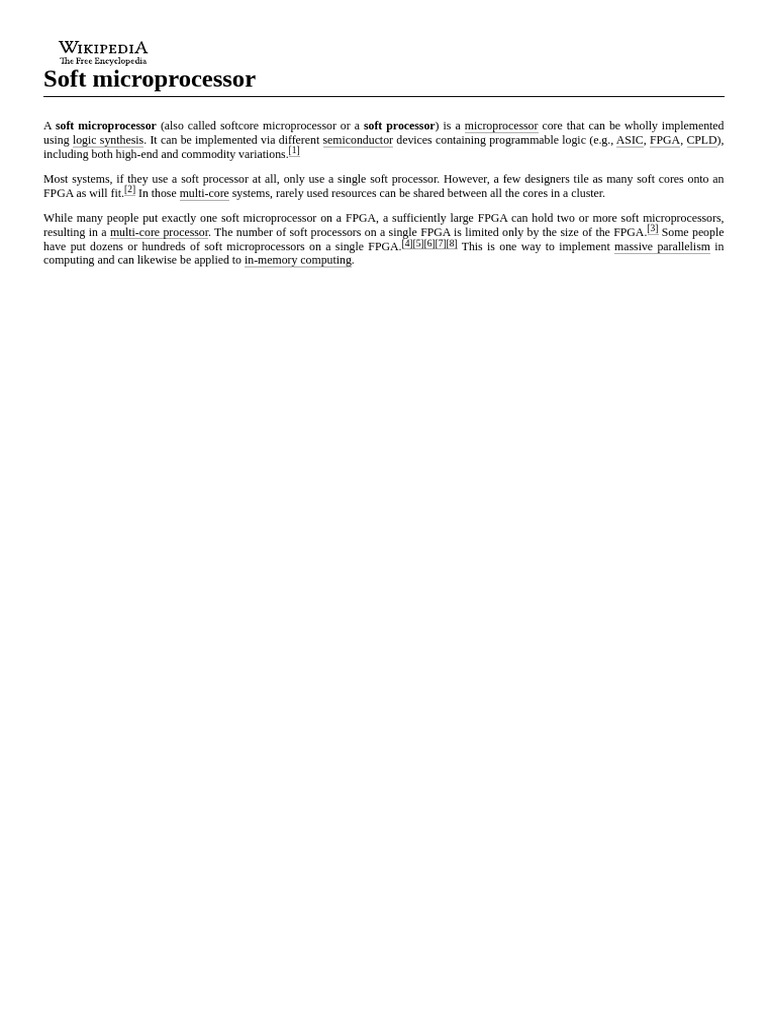 Soft Microprocessor - Wikipedia | PDF | Field Programmable Gate Array | Digital Technology