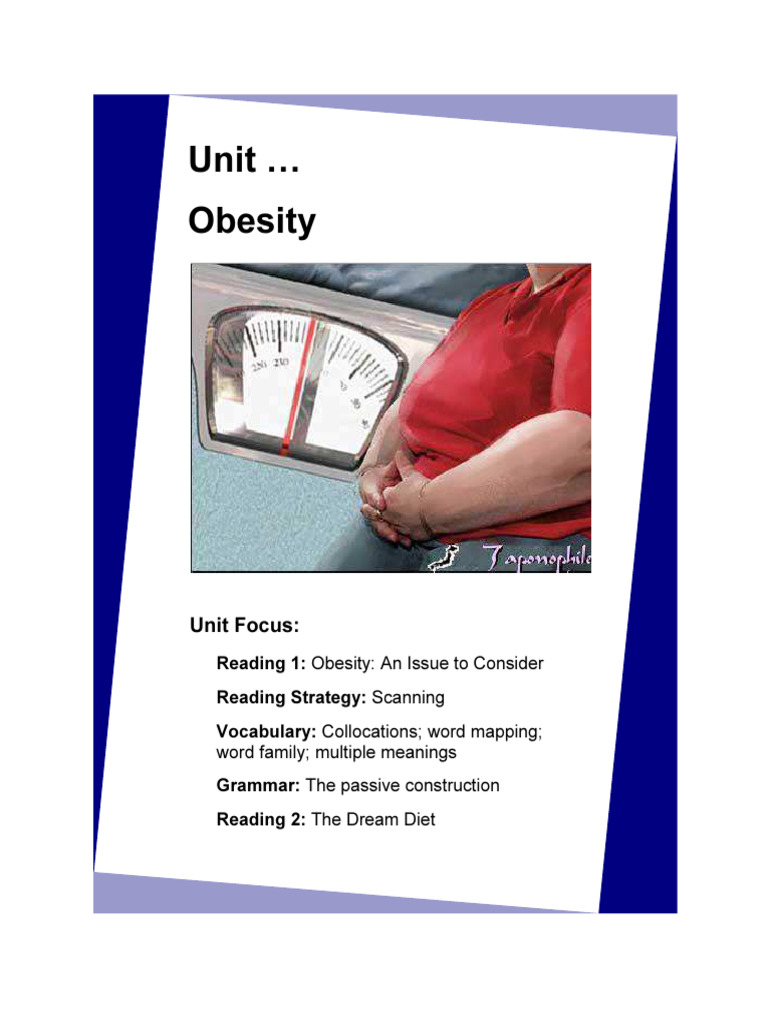 SAMPLE LESSON - Unit 5 - Obesity | PDF | Body Mass Index | Obesity