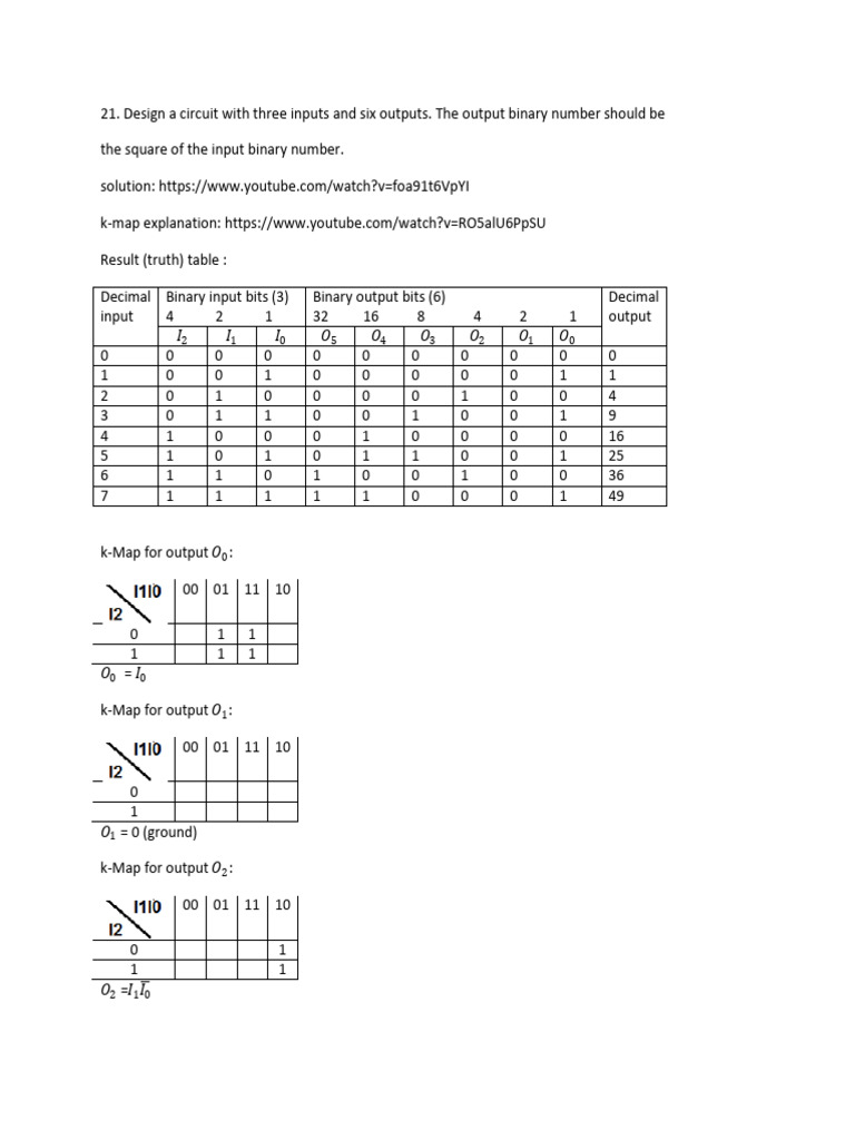 Design A Circuit With Three Inputs and Six Outputs | PDF | Teaching ...
