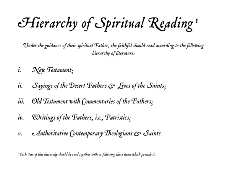 Hierarchy of Spiritual Reading Guide | PDF | Social Science | Religion ...