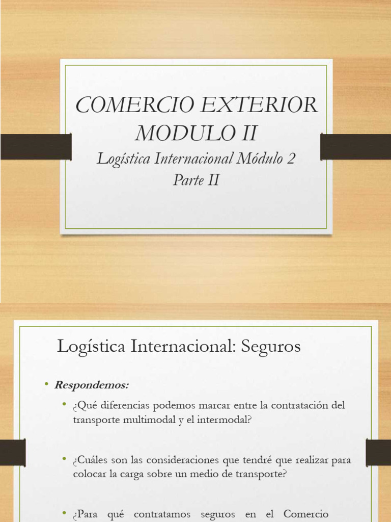 Logistica Clase II | PDF | Seguro | El comercio internacional