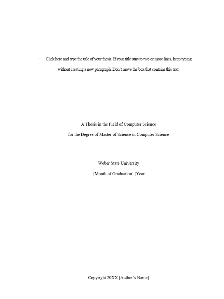 Thesis Template | PDF | Paragraph | Computing