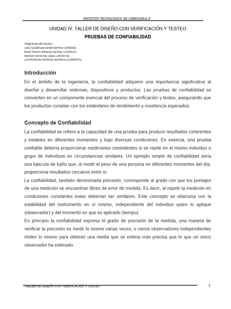 Pruebas de Confiabilidad | PDF | Ingeniería de confiabilidad | Electrónica