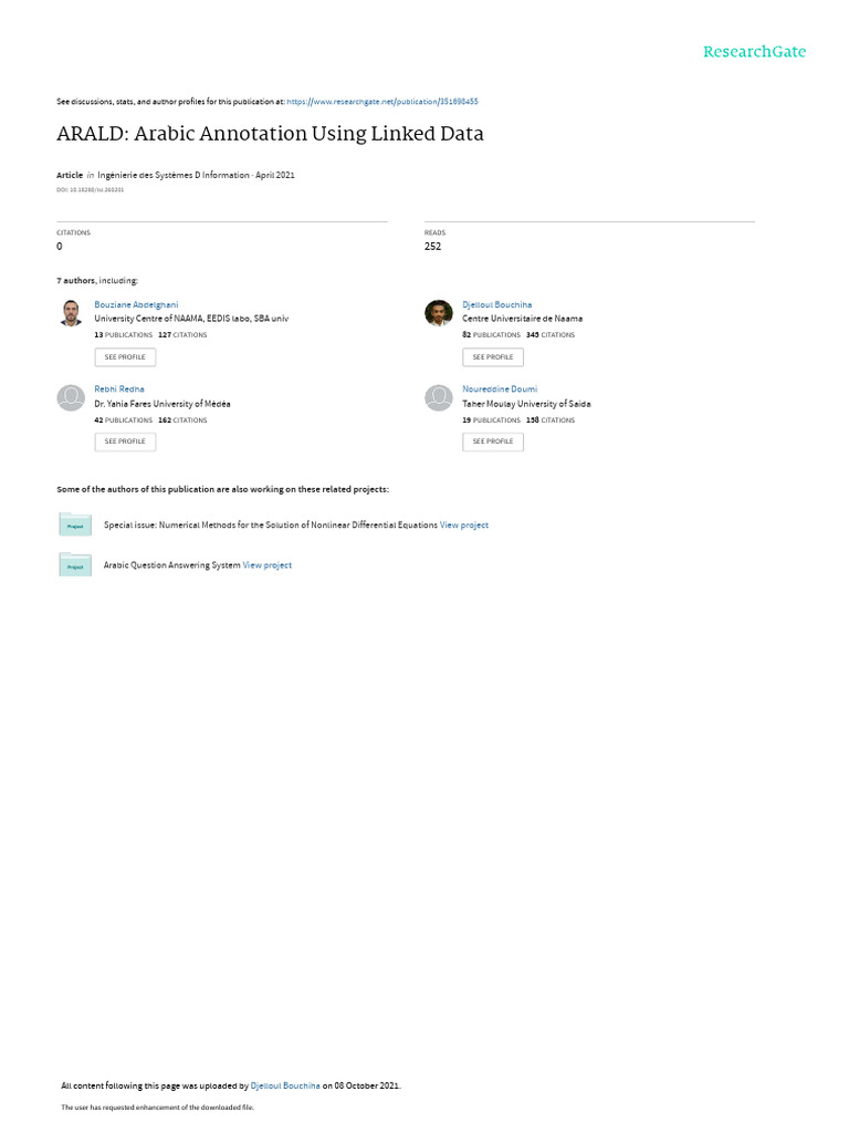 ARALD Arabic Annotation Using Linked Data | PDF | Annotation | Resource Description Framework