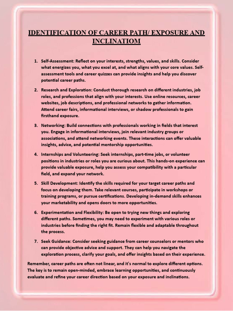 Identification of Career Path | PDF