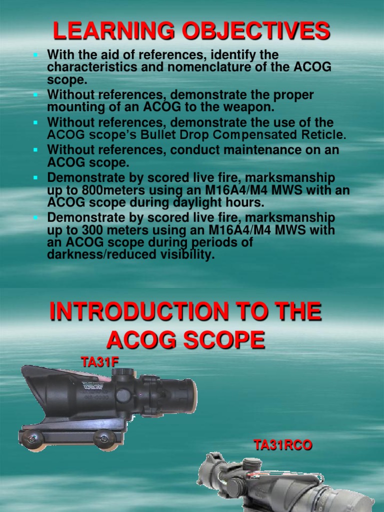 Ta31f Acog Training.344110115 | PDF | Telescopic Sight | Firearms