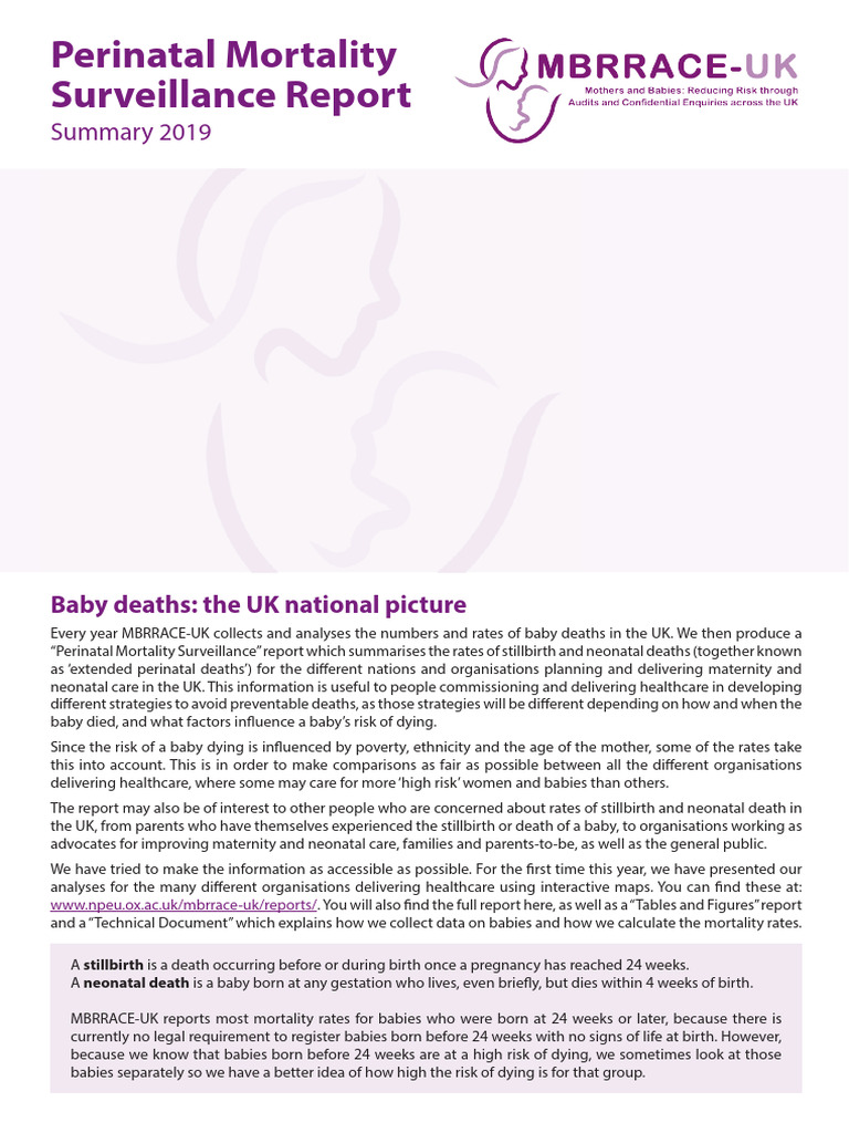 MBRRACE-UK Perinatal Surveillance Report 2019 - Infographic Summary ...