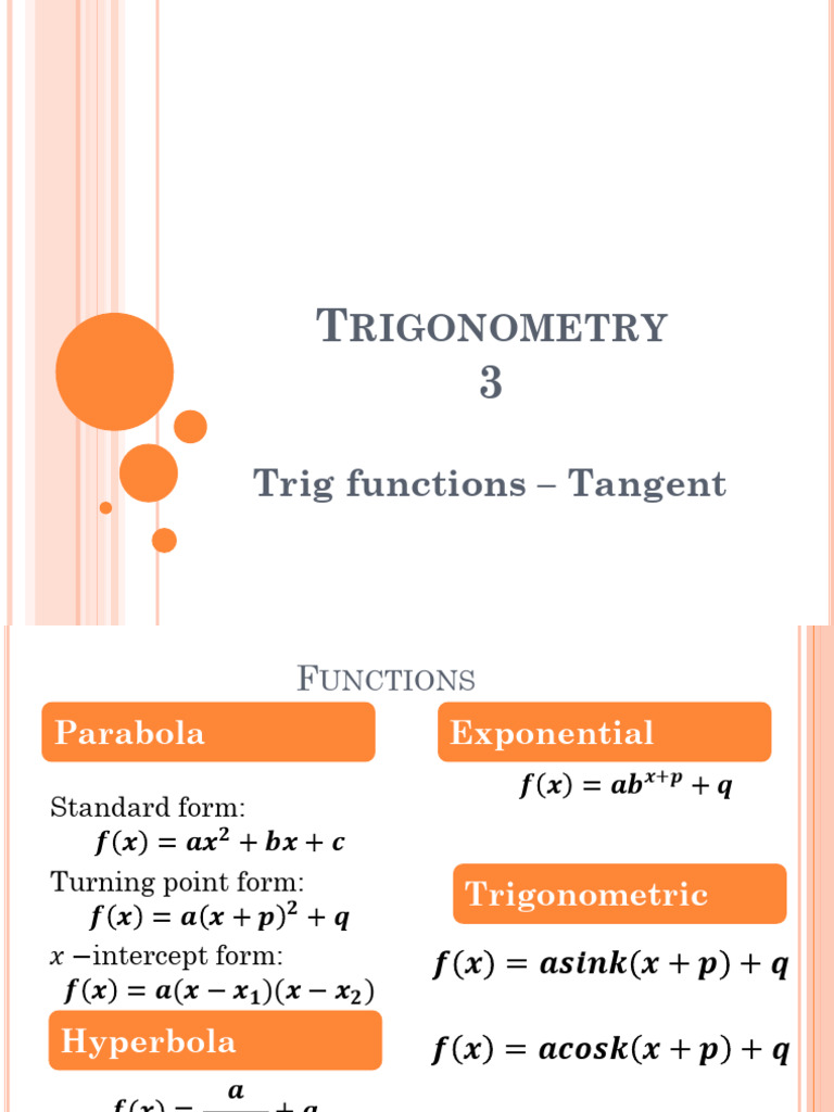 9 Trig Graphs Tangent Pdf Trigonometric Functions Asymptote
