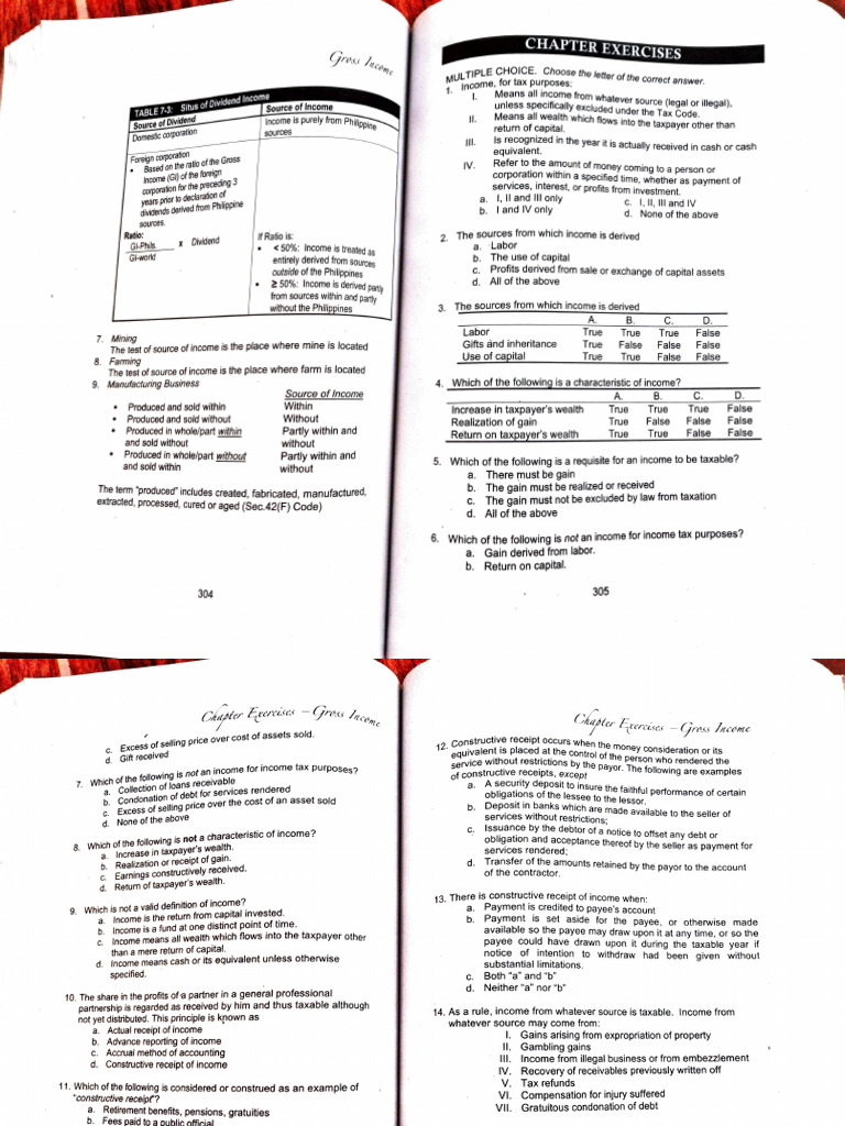 Chapter 7 EXERCISES - Introduction To Gross Income | PDF