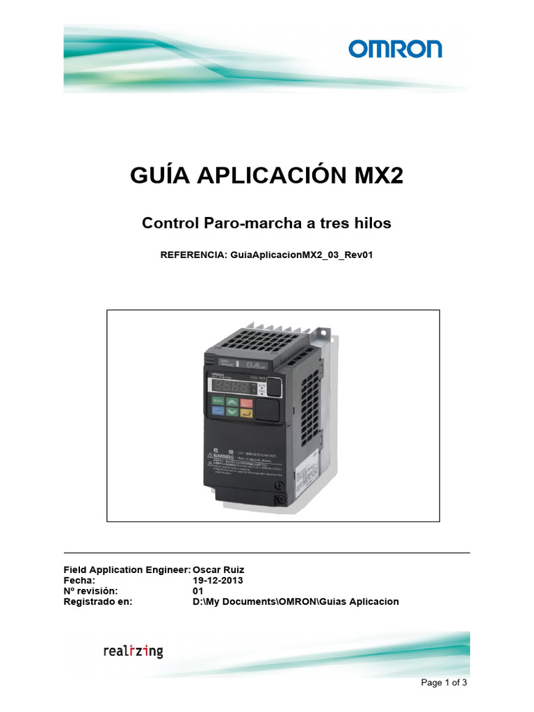 Control Paro-Marcha Variador MX2 | PDF | Ingenieria Eléctrica | Electricidad