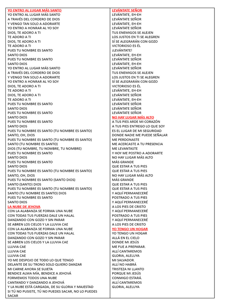 Yo Entro Al Lugar Más Santo | PDF | Cristo (título) | eucaristía