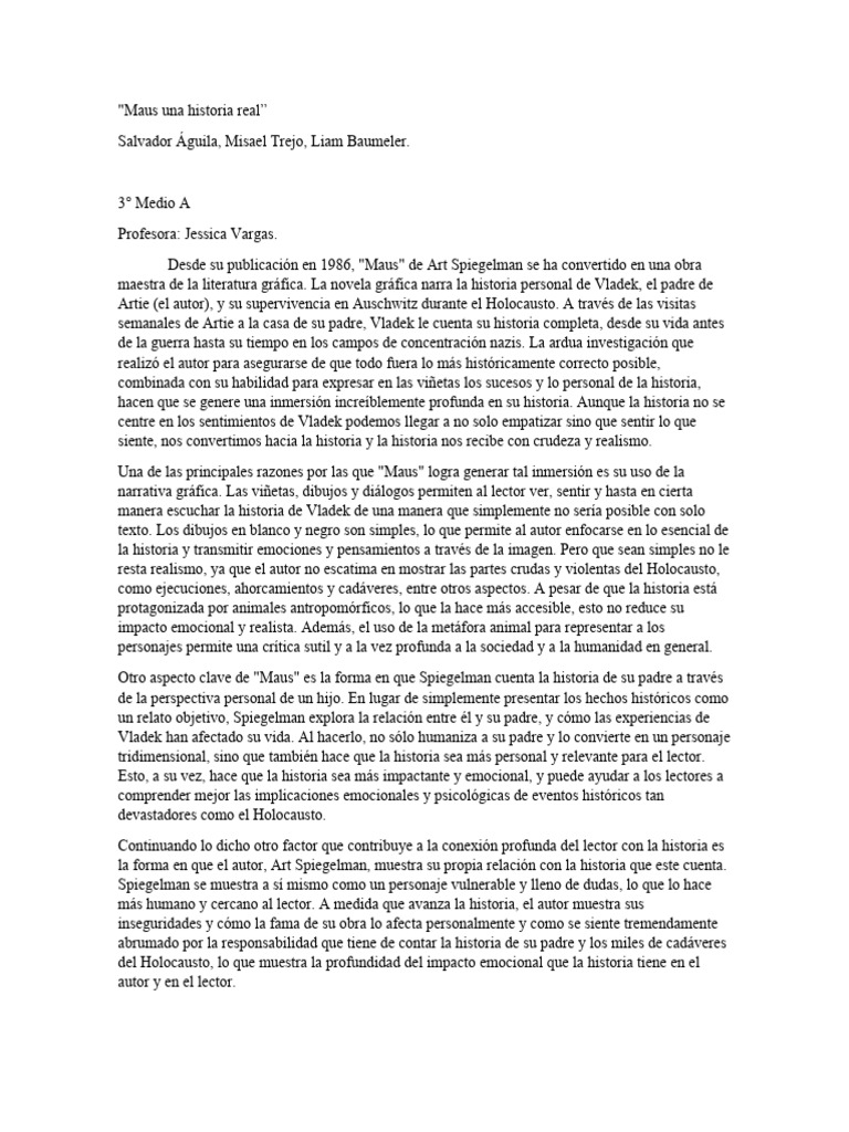 Maus Una Historia Real | PDF | Ficción general