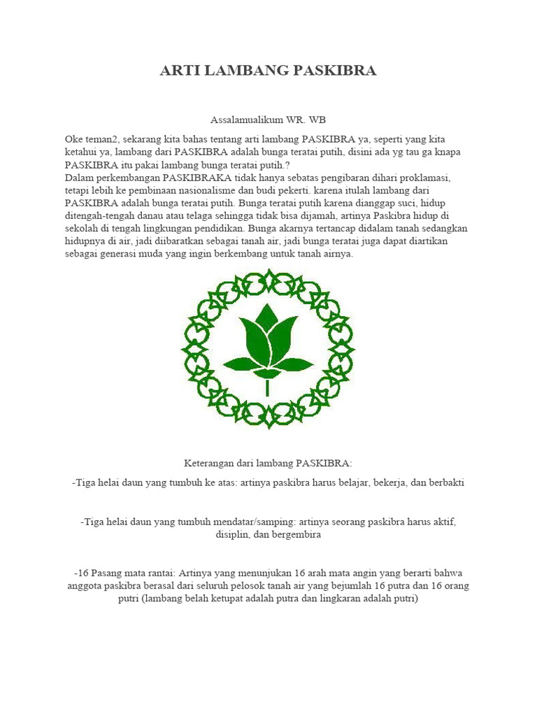 Arti Lambang PASKIBRA | PDF