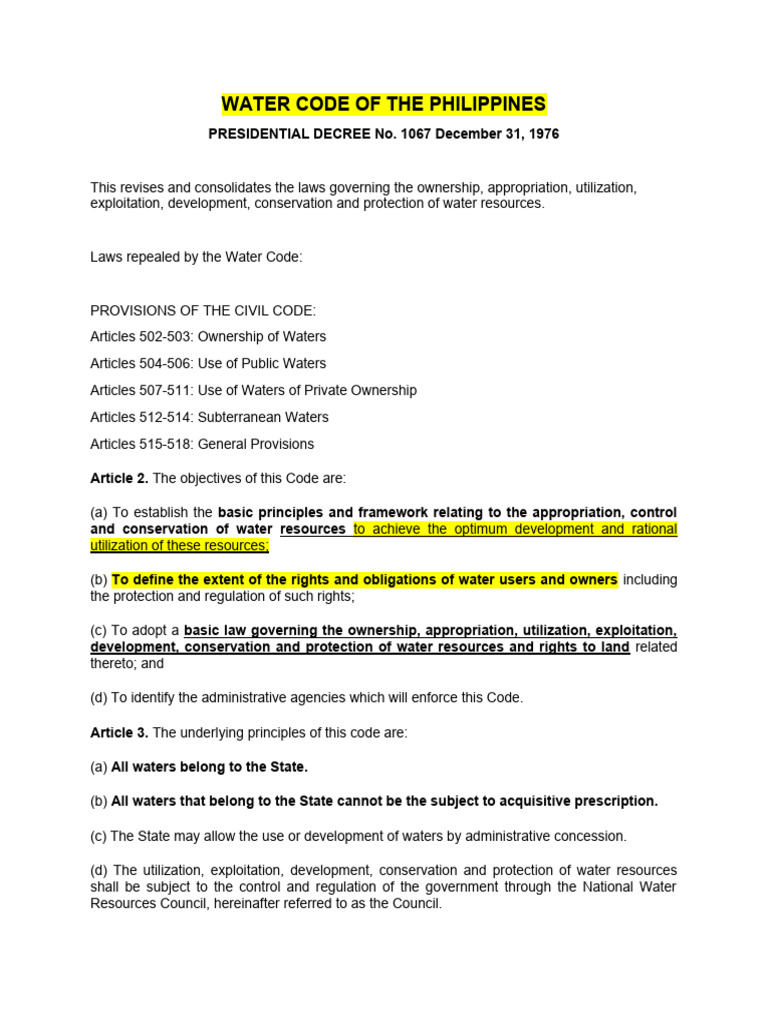 Water Code and Clean Water Act | PDF | Sewage Treatment | Water