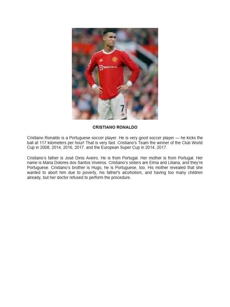 Cristiano Ronaldo Homework | PDF