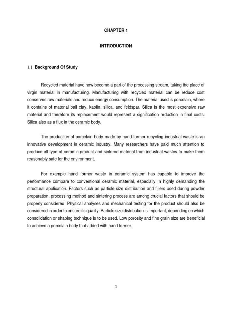 Fyp Thesis | PDF | Porcelain | Ceramics