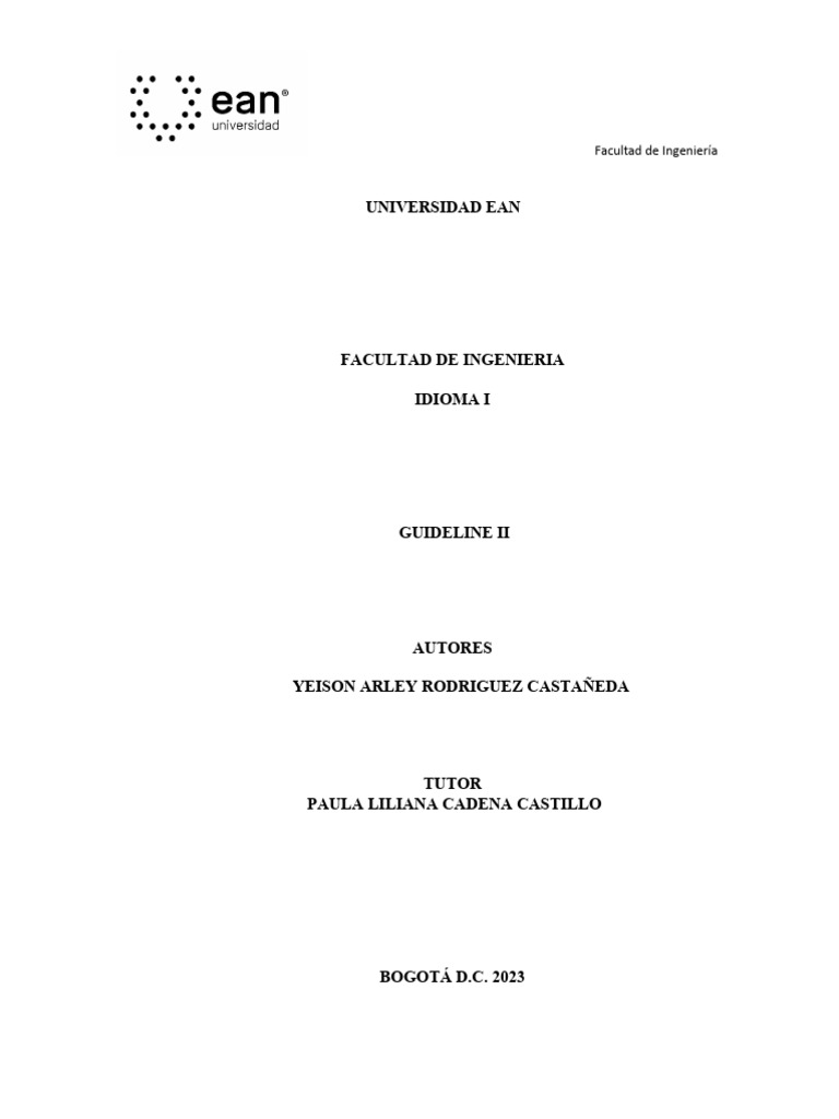 GUIDELINE 2 - ACTIVITY 2 Yeison Rodriguez | PDF