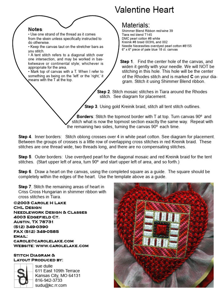 Valentine Heart | PDF | Surgical Suture | Handicrafts