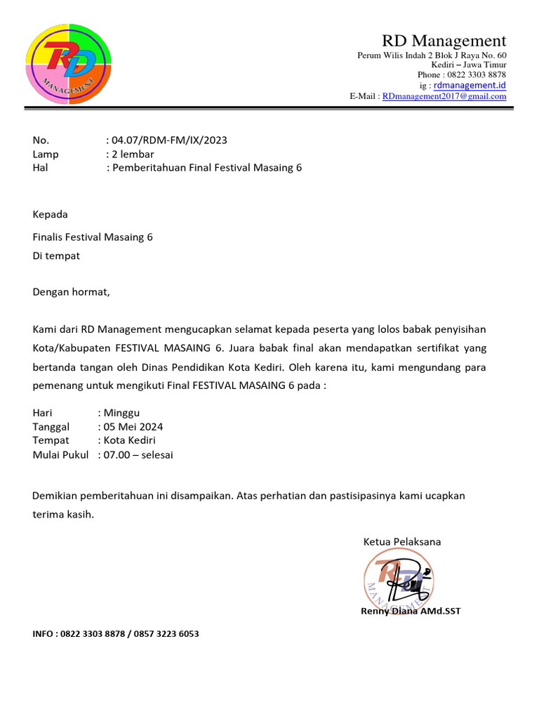 Surat Undangan Final Fm6-1 | PDF