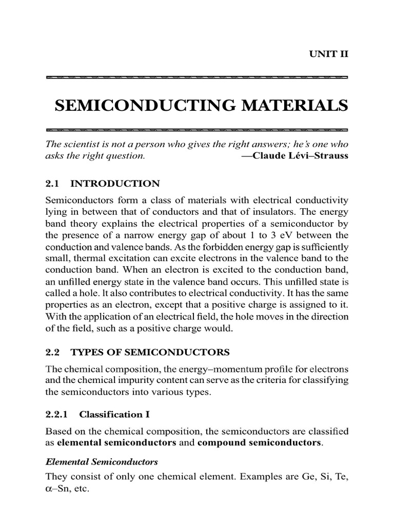 Semiconductors Unit - IV (Part-2) | PDF | Semiconductors | Doping (Semiconductor)