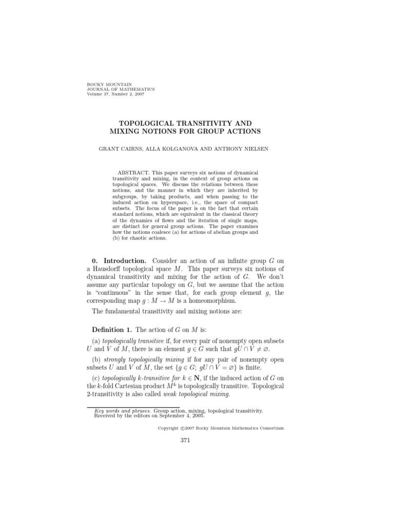 Cairns 2007 | PDF | Mathematical Concepts | Mathematical Structures