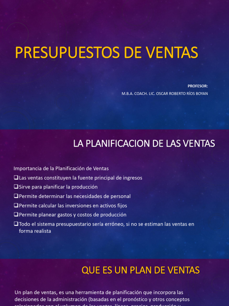 Presupuestos y Planificación de Ventas | PDF | Presupuesto | Planificación