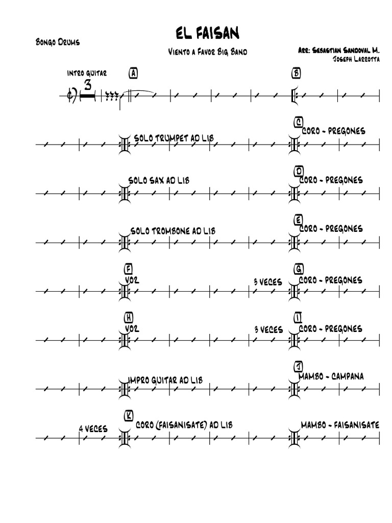 EL FAISAN - Bongo Drums | PDF