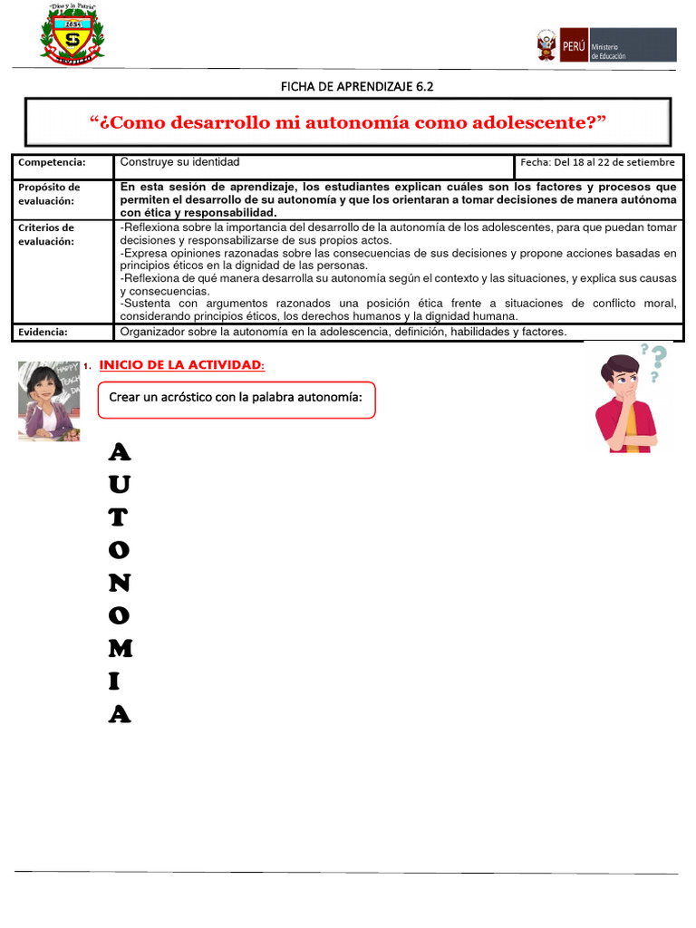 Fomentando la Autonomía en Adolescentes | PDF | Autonomía | Evaluación