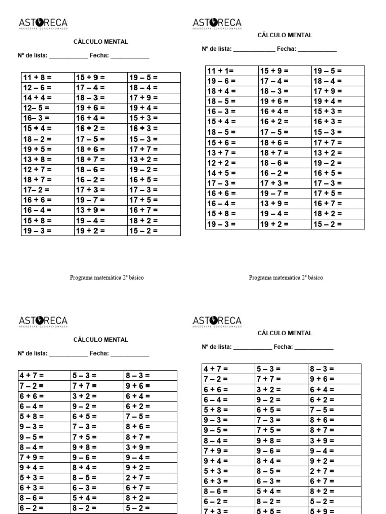 Calculo Mental | PDF
