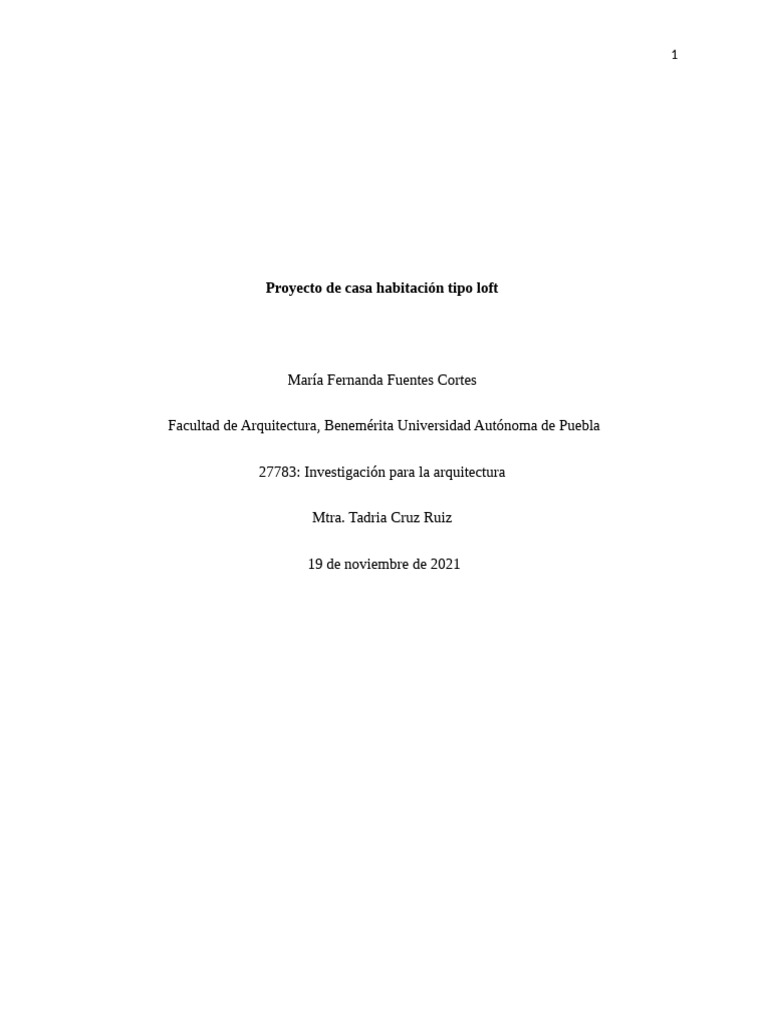 Proyecto de Casa Habitaci N Tipo Loft | PDF | Hormigón | Acero