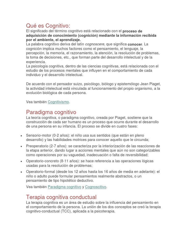 Qué Es Cognitivo | PDF