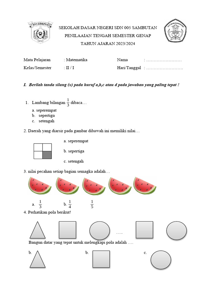 Soal Matematika Kelas 2-1 Kumer | PDF | Metode & Bahan Ajar