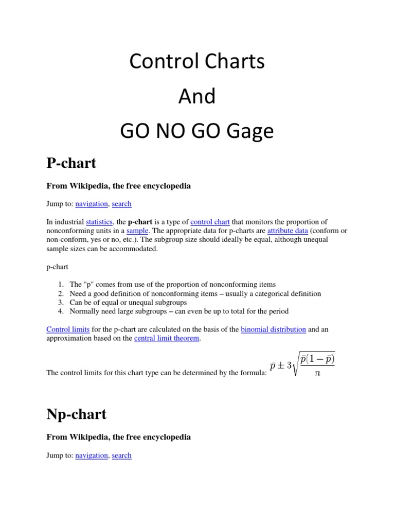 Control Charts & GO NO GO Gage | PDF | Production And Manufacturing ...