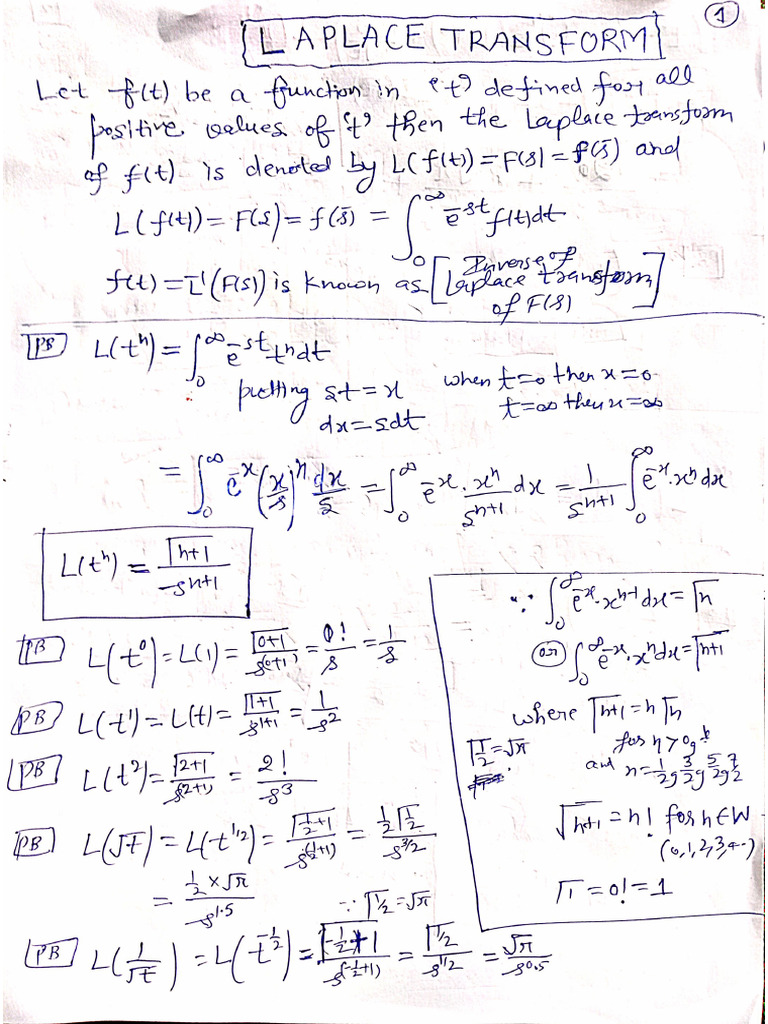 Laplace Transform 1 | PDF