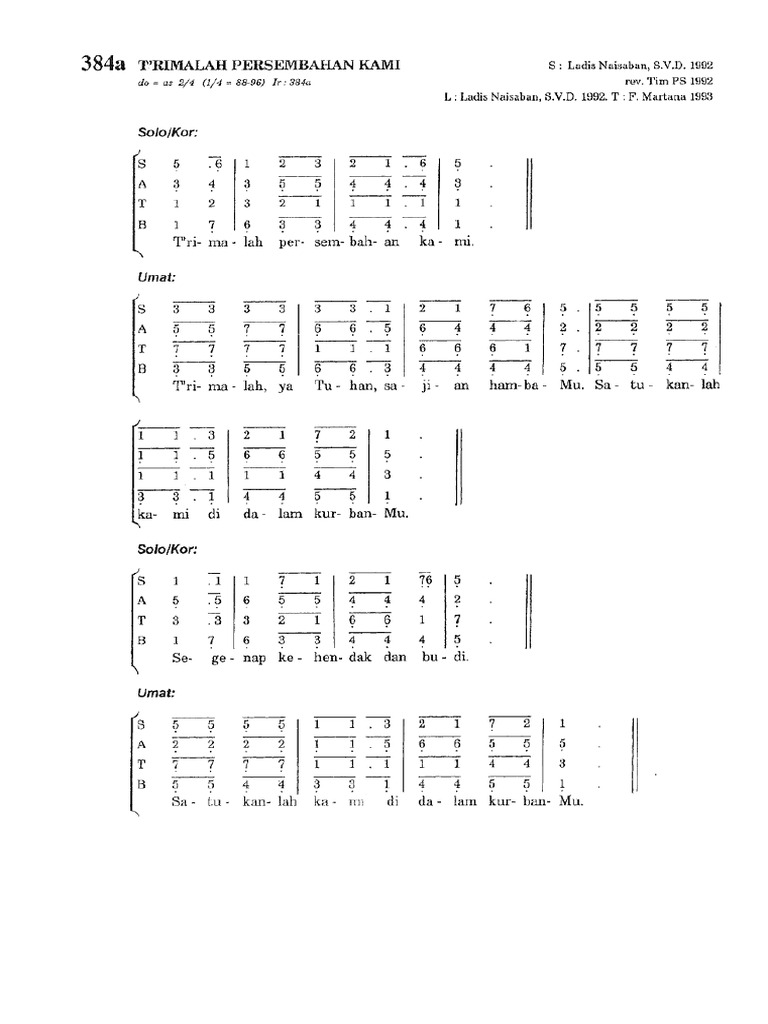Cetak Lagu Persembahan | PDF