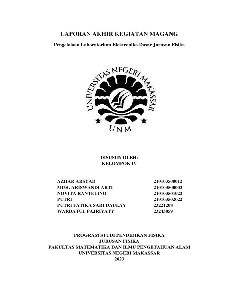 Laporan Akhir Magang Lab Elektronika Dasar Jurusan Fisika UNM | PDF ...